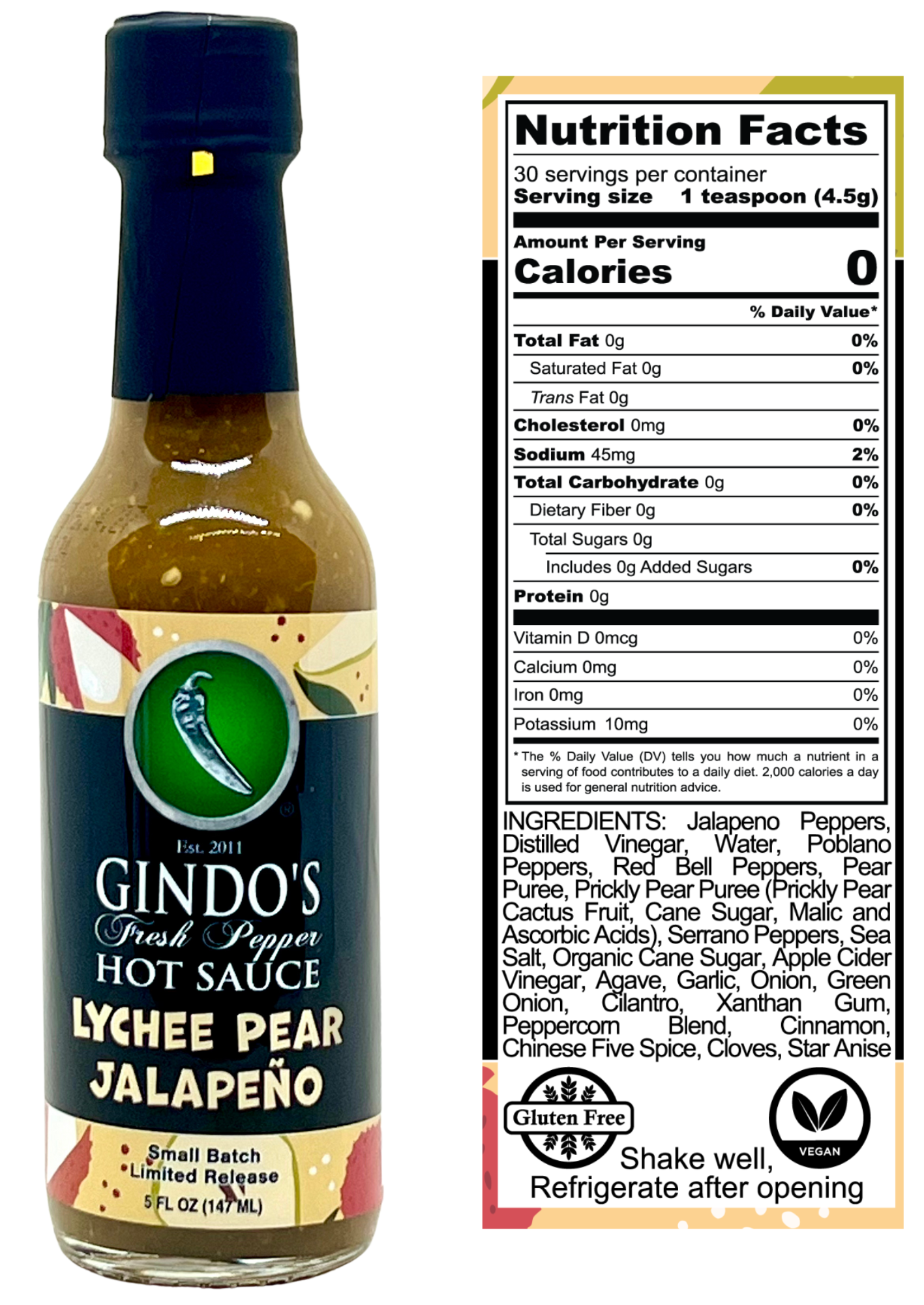 Lychee Pear Jalapeno Hot Sauce - Gindos